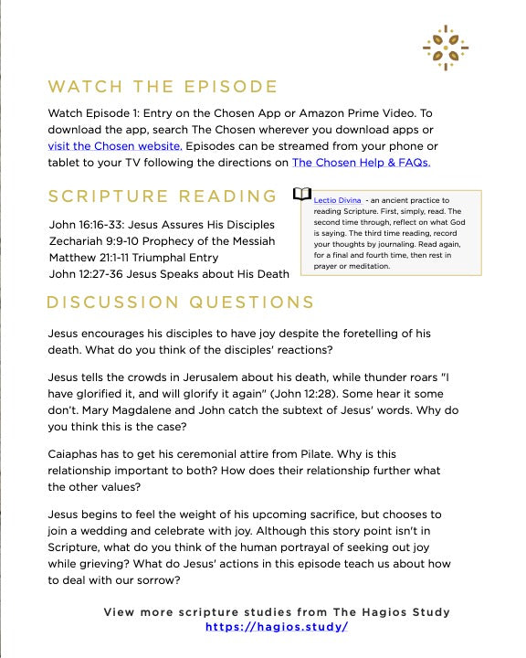 The Chosen Bible Study - Season 5 – The Hagios Study